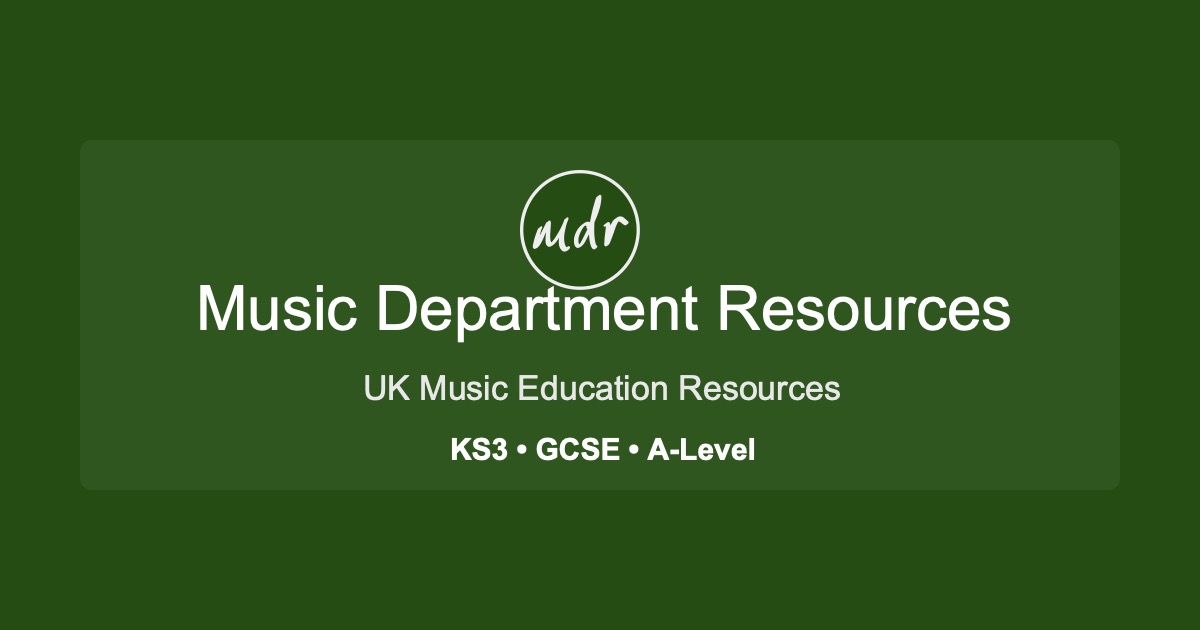 Specialist Resources for Edexcel GCSE Music Areas of Study question 8